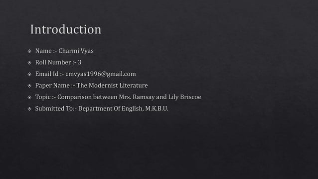 Comparison between Mrs. Ramsay and Lily Briscoe | PPT