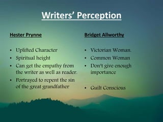 Comparison Between Hester Prynne and Bridget Allworthy | PPT