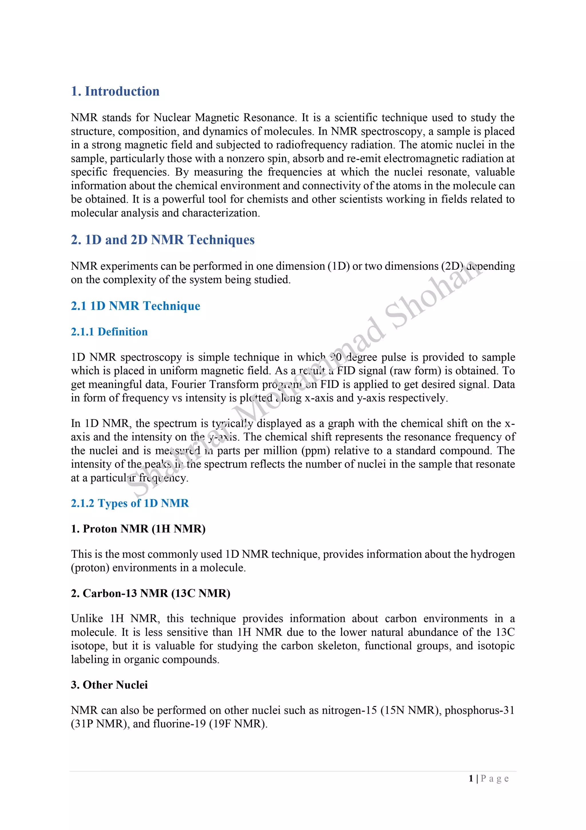 Comparison Between 1D and 2D NMR Techniques.pdf