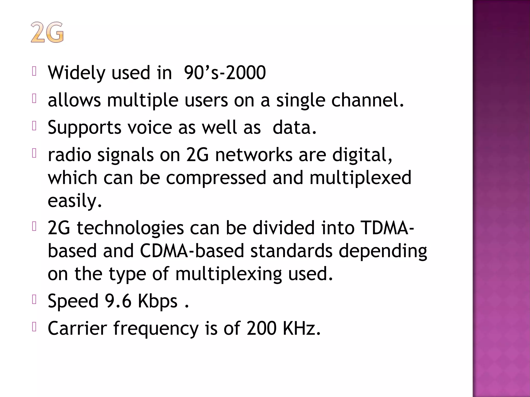Comparison between 2g, 2.5g, 3g, lte and lte a | PPT