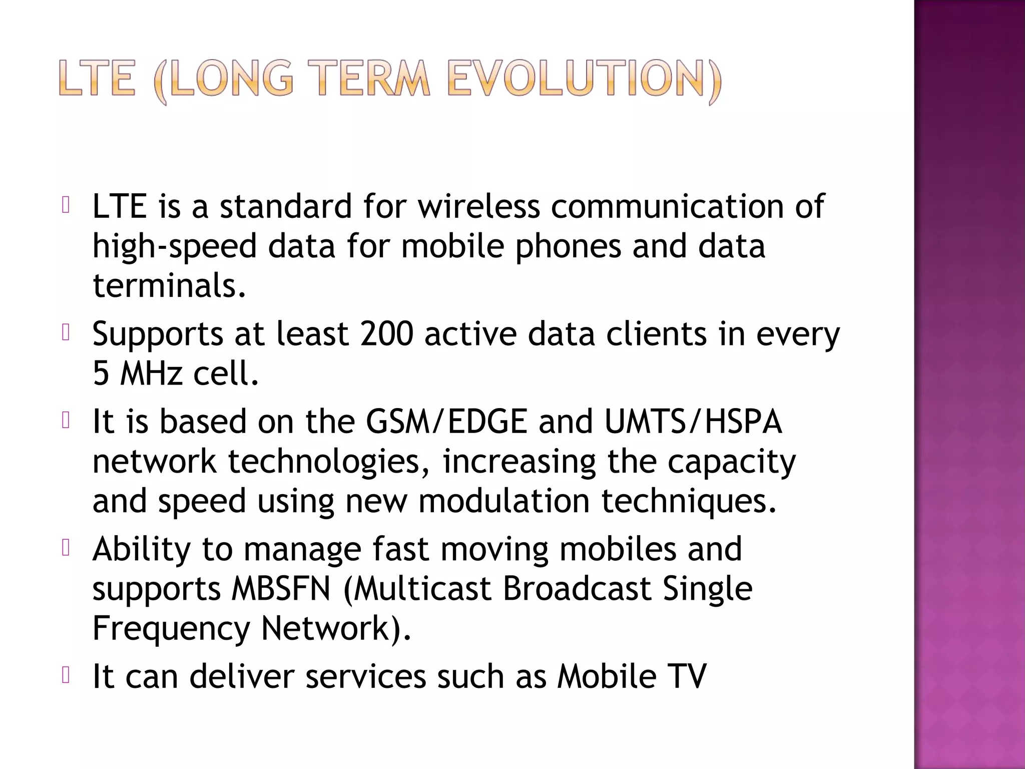 Comparison between 2g, 2.5g, 3g, lte and lte a | PPT