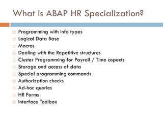 Comparison between abap & abap hr | PPTX