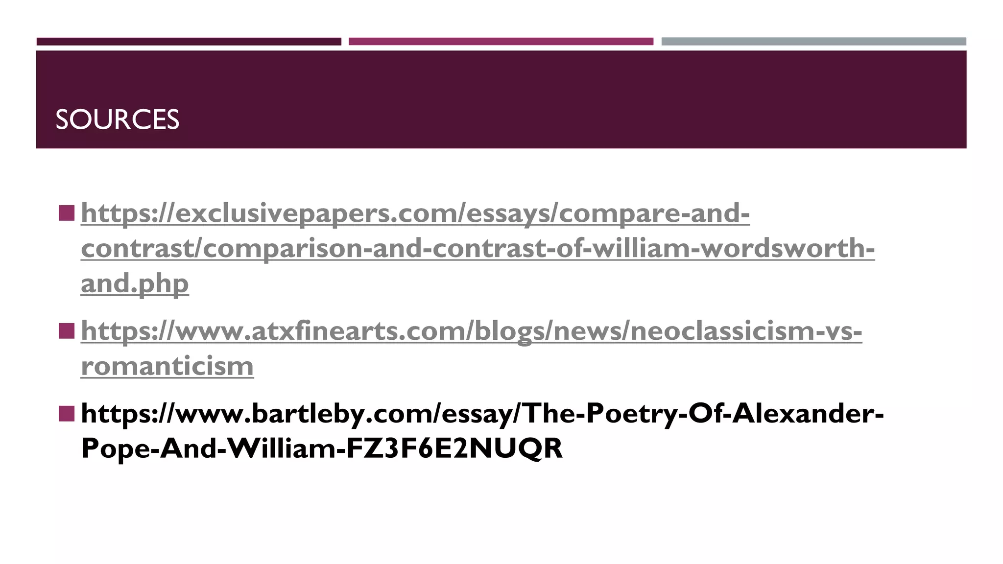 comparison between Alexander Pope and Wordsworth | PPTX