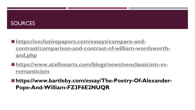 comparison between Alexander Pope and Wordsworth | PPTX