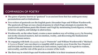 comparison between Alexander Pope and Wordsworth | PPTX