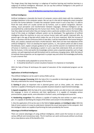 Comparison Between Artificial Intelligence, Machine Learning, and Deep ...