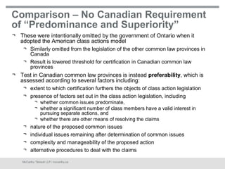 Comparison Between Canadian And Us Class Actions Law And Practice | PPT