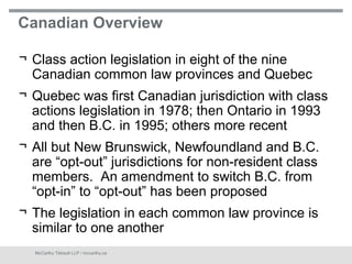 Comparison Between Canadian And Us Class Actions Law And Practice | PPT