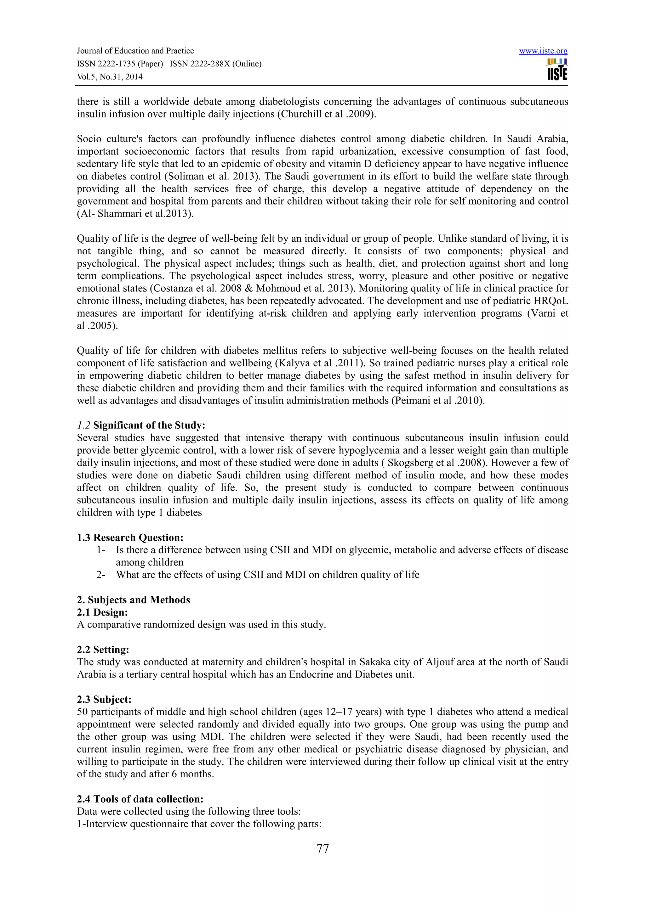 Comparison between continuous subcutaneous insulin infusion and ...