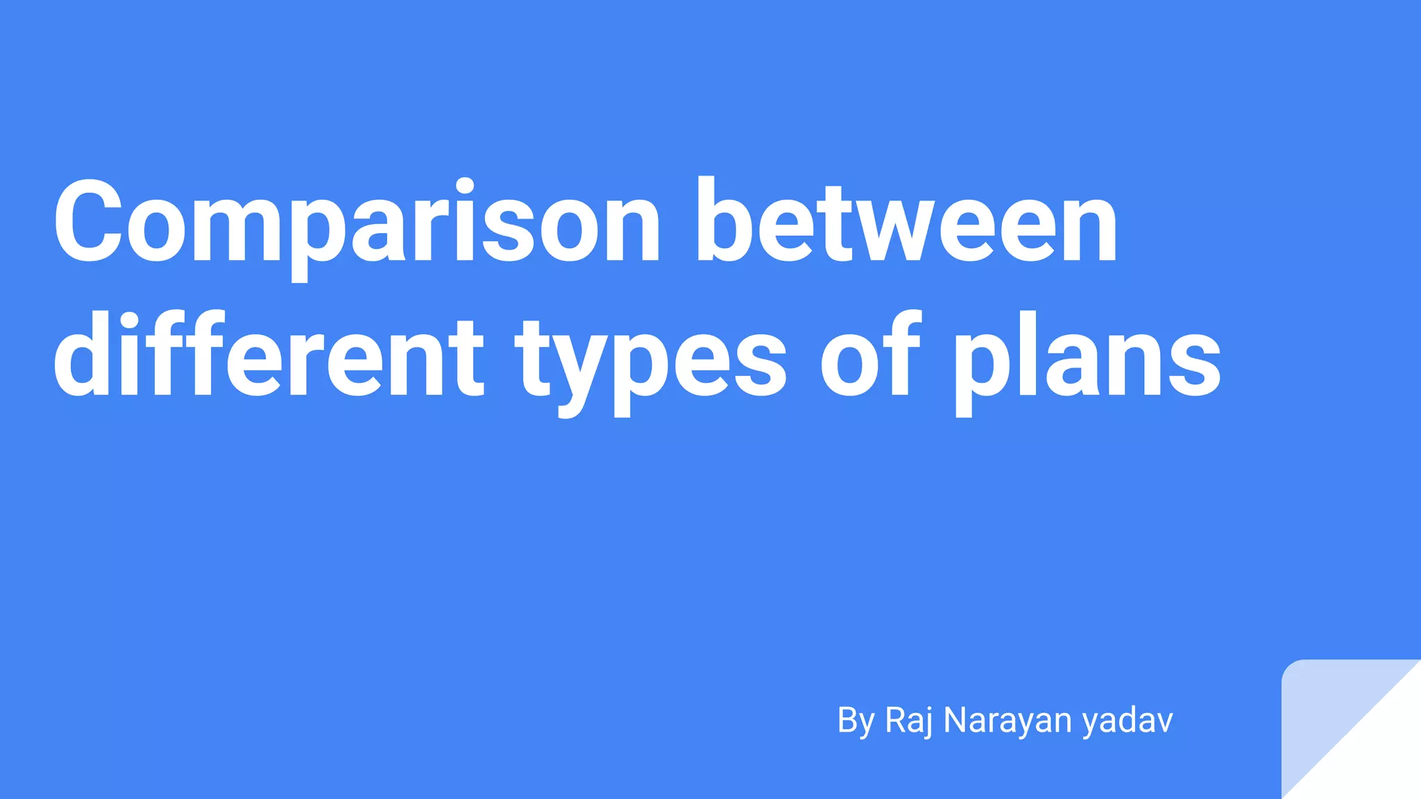 Comparison between different types of plans | PDF