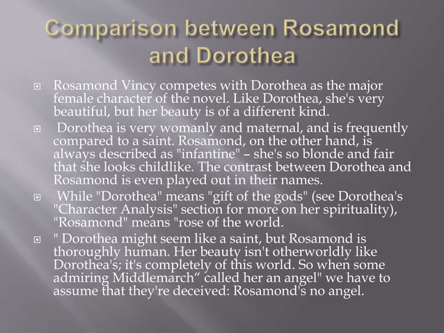 Comparison between dorothea and rosamond | PPT