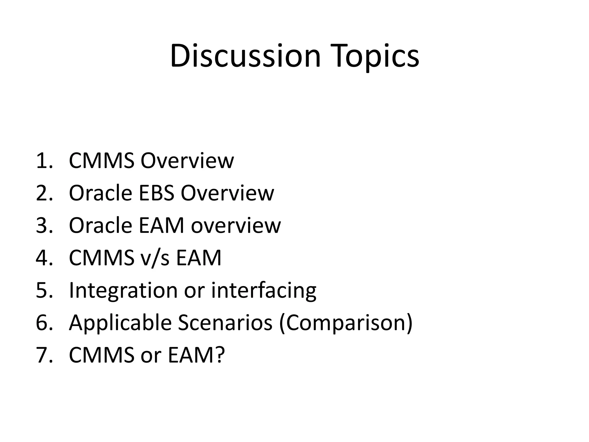 Comparison between ERP-EAM and CMMS | PPTX