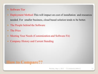 Comparison between erp software | PPTX