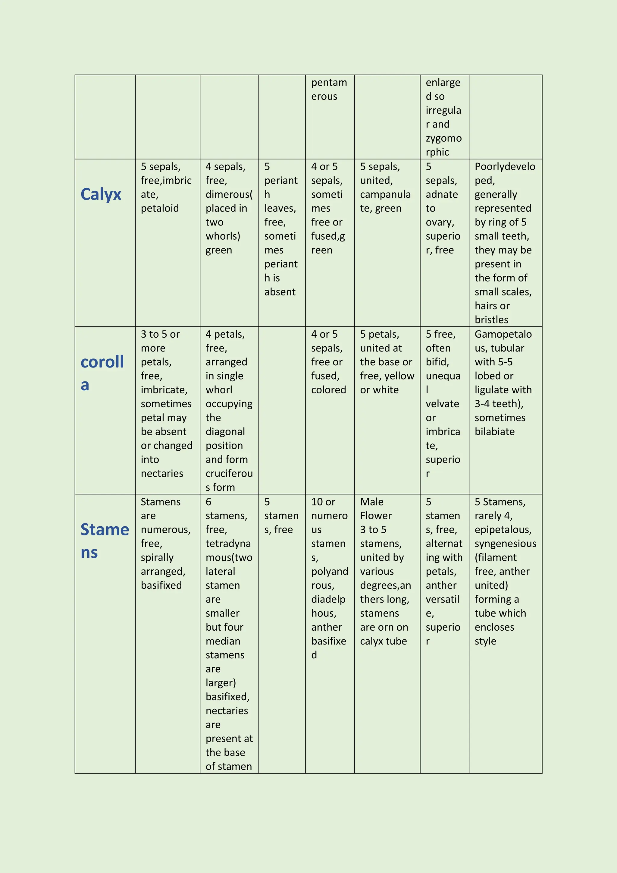 comparison between families in botany.docx