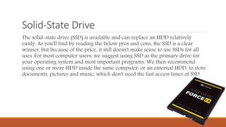 Comparison between HDD and SSD | PPSX