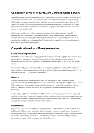 Comparison between HPE ProLiant Gen9 and Gen10 Servers.pdf