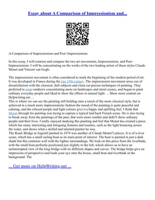 Comparison Between Impressionism And Post Impressionism | PDF