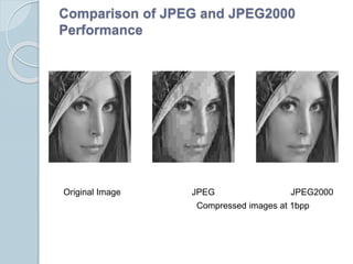 Comparison between JPEG(DCT) and JPEG 2000(DWT) compression standards | PPTX