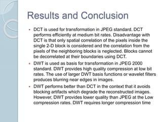 Comparison between JPEG(DCT) and JPEG 2000(DWT) compression standards ...