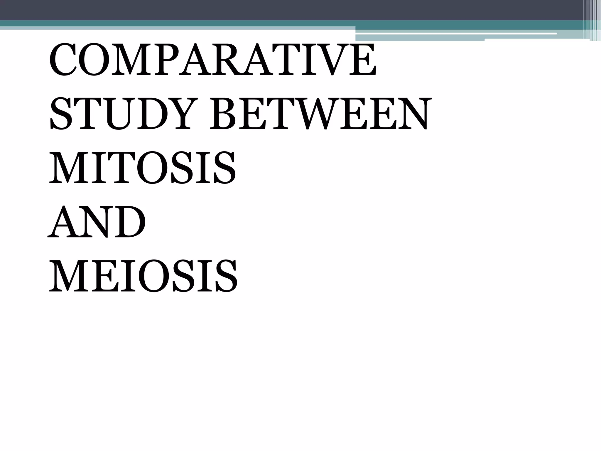 Comparison between meiosis and mitosis | PPTX
