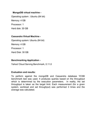 Comparison between mongo db and cassandra using ycsb | PDF