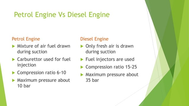 Comparison between petrol and diesel engine