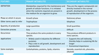 COMPARISON BETWEEN PRIMARY & SECONDARY METABOLITES.pptx