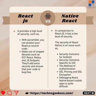 Comparison Between react js & react native | PDF