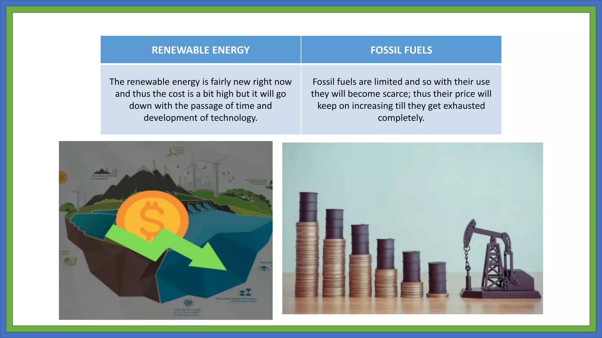 Comparison Between Renewable Energy and Fossil Fuels | PPTX
