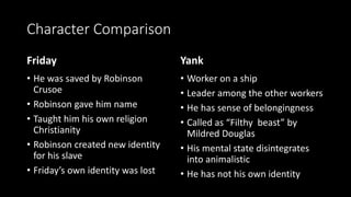 Comparison between robinson crusoe and the hairy ape | PPTX