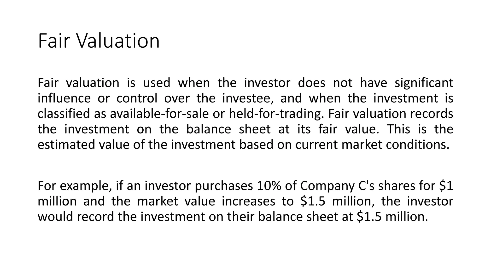 Comparison between the Cost Method, Equity Method, and Fair Valuation.pptx