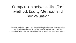 Comparison between the Cost Method, Equity Method, and Fair Valuation.pptx