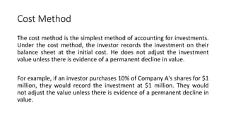 Comparison between the Cost Method, Equity Method, and Fair Valuation.pptx