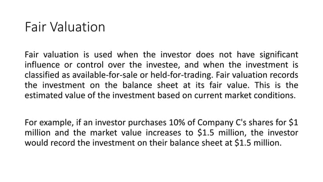 Comparison between the Cost Method, Equity Method, and Fair Valuation.pptx