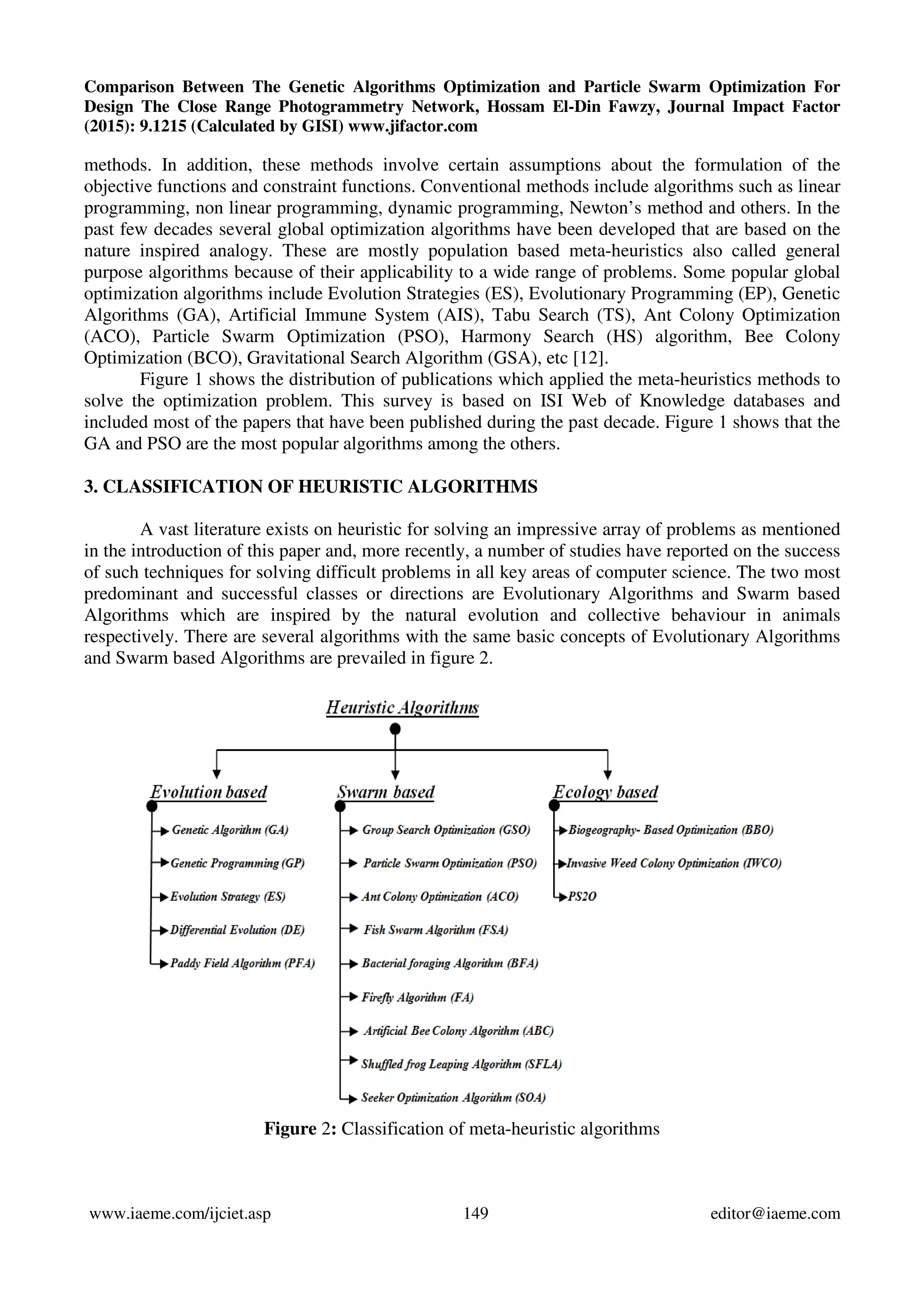 COMPARISON BETWEEN THE GENETIC ALGORITHMS OPTIMIZATION AND PARTICLE ...