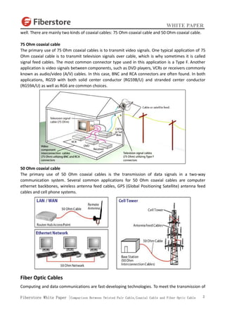 Comparison Between Twisted Pair Cable, Coaxial Cable and Fiber Optic ...