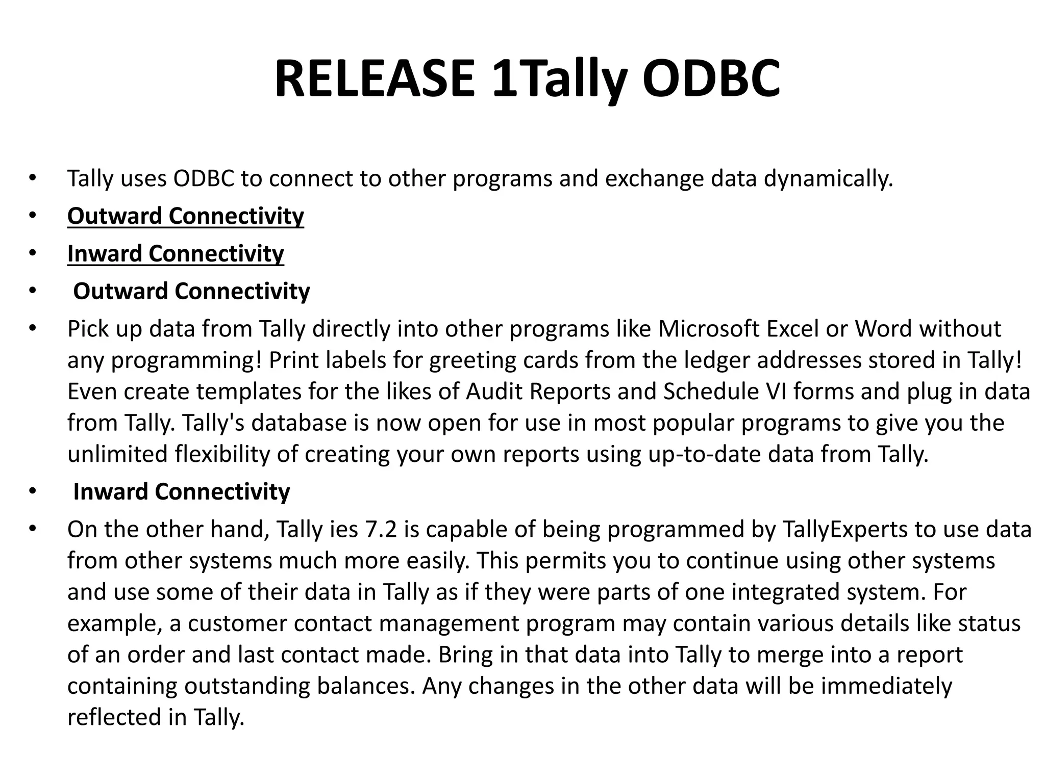 Comparison between various version of tally | PPTX