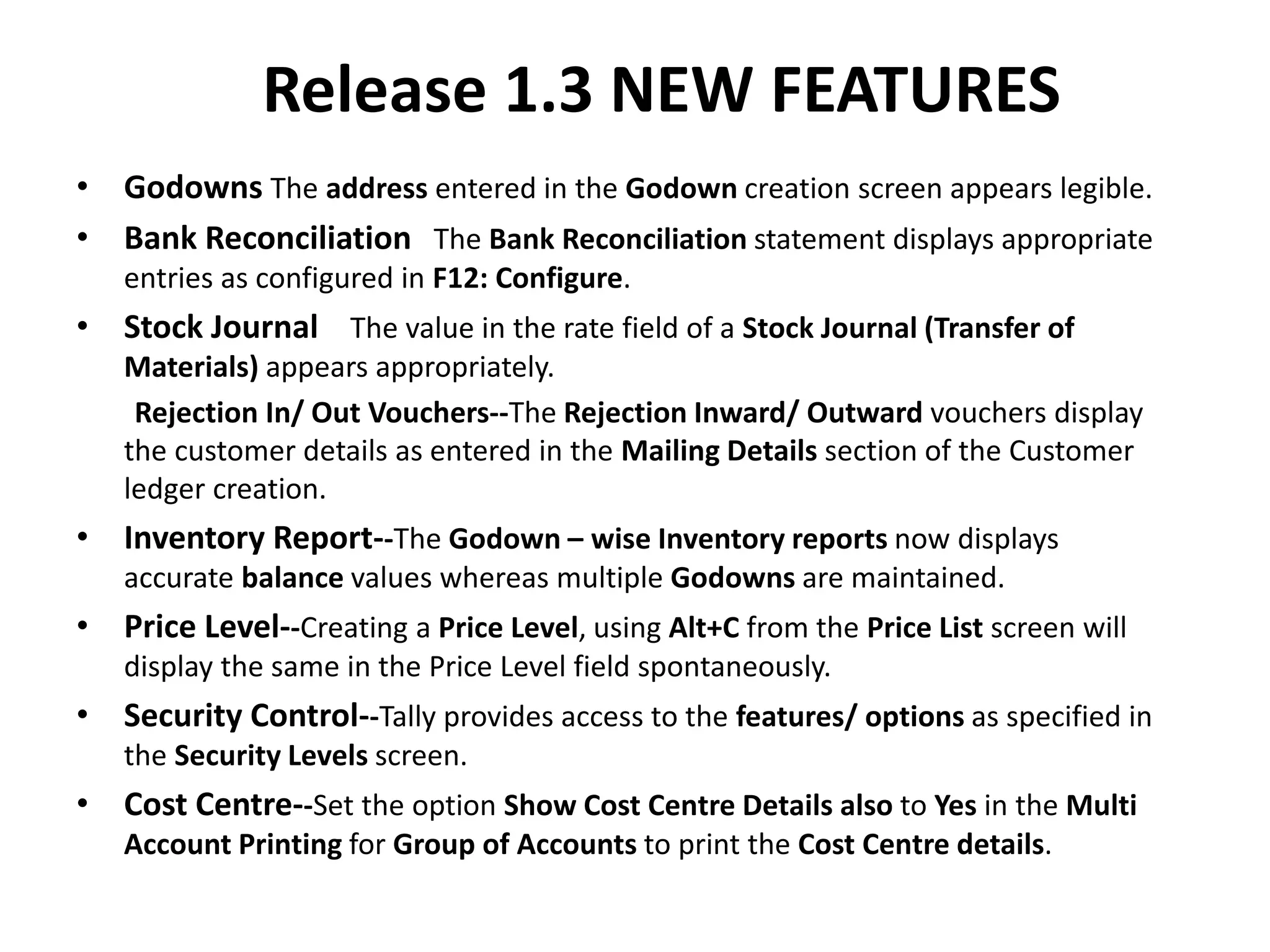 Comparison between various version of tally | PPTX