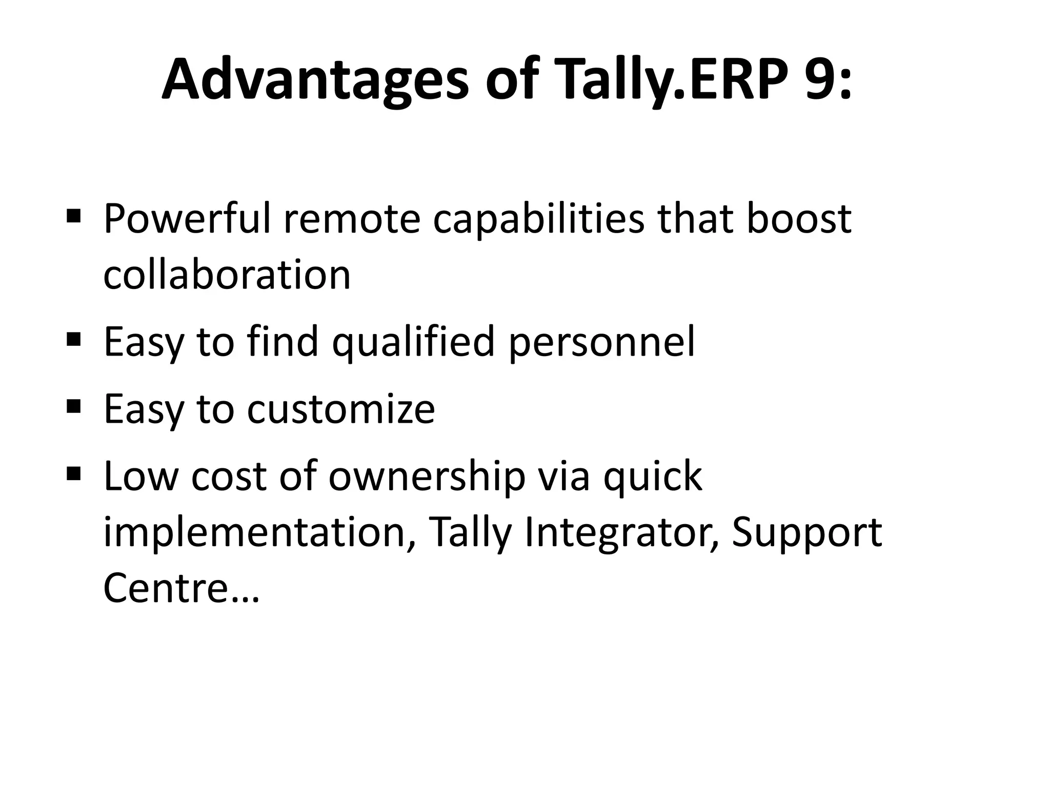 Comparison between various version of tally | PPTX
