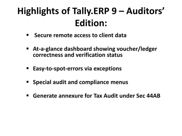 Comparison between various version of tally | PPTX | Computer Software ...