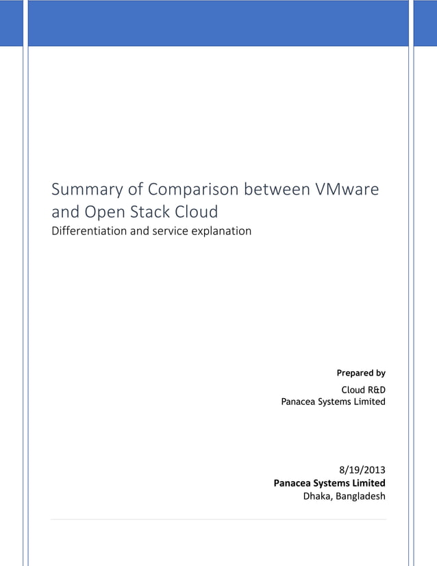 Comparison between VMware and Open Stack Cloud | PDF