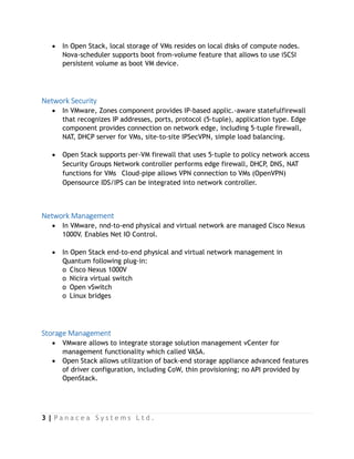 Comparison between VMware and Open Stack Cloud | PDF