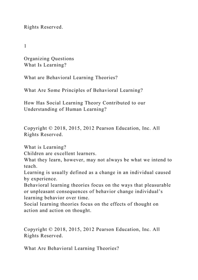 Comparison Charts for Social and Behavioral LearningAssignment I.docx