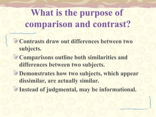 ComparisonContrast Writing Academic Writing | PPT