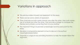 Writing a Comparison contrast literary analysis | PPTX