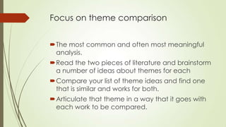 Writing a Comparison contrast literary analysis | PPTX