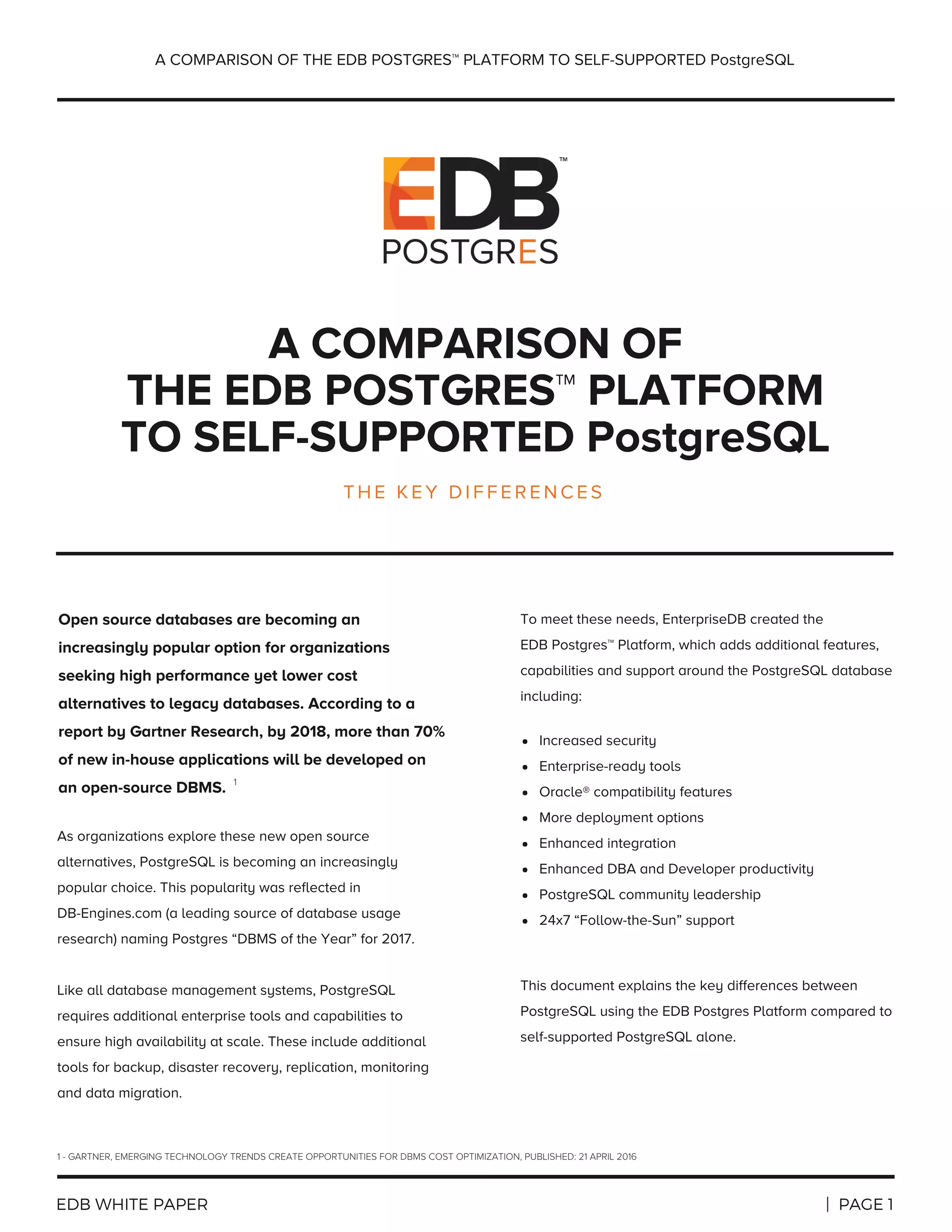 A Comparison Of Edb Postgres To Self Supported Postgresql Pdf 9920