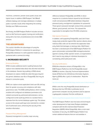A Comparison of EDB Postgres to Self-Supported PostgreSQL | PDF