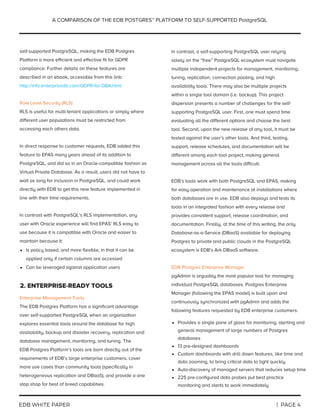 A Comparison of EDB Postgres to Self-Supported PostgreSQL | PDF