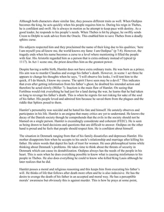 Comparison essay between oedipus and hamlet | PDF